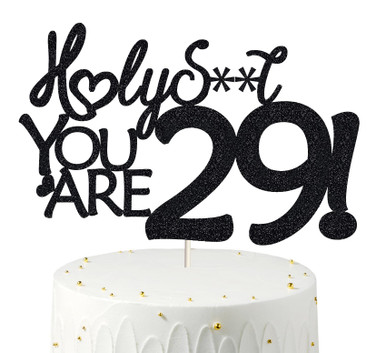 Happy 29th Birthday Cake Topper 29 Birthday Cake Toppers-Black Glitter ...