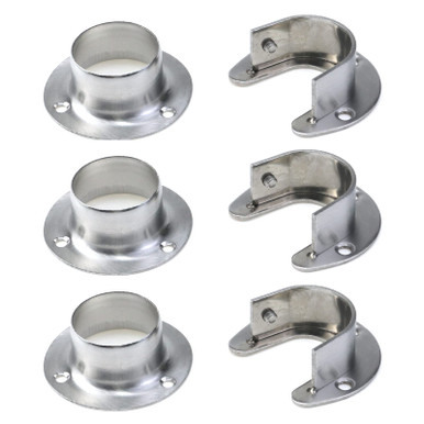 Tighall 6PCS Heavy Duty Stainless Steel Closet Pole Sockets Rod End ...
