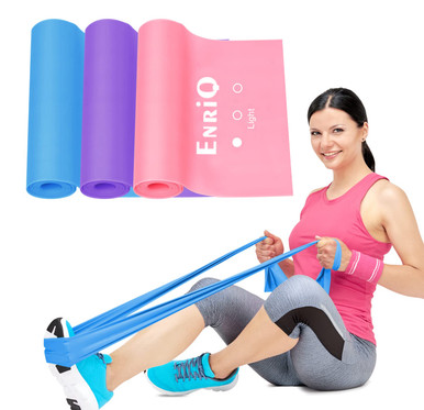 6 ft. Long Resistance Bands Set of 3, Premium Non-Latex Elastic ...