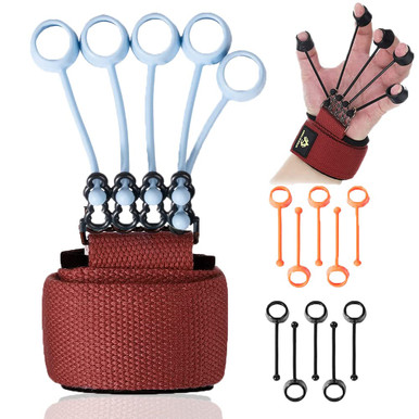 Adjustable Finger Exerciser,BPA FREE Silicone Hand Grip Strength ...
