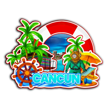 Cancun Quintana Roo Mexico Magnet Fridge Magnet Wooden 3D Landmarks ...