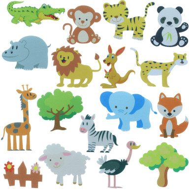 BXI 17 Pcs Zoo Animals Felt Board Story Pieces Set for Toddlers ...