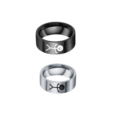 Aeboocag Funny Doodle Matching Rings for Best Friends,Couples Promise ...