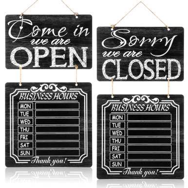 Business Hours Hanging Chalkboard Open and Closed Sign Rustic Welcome ...