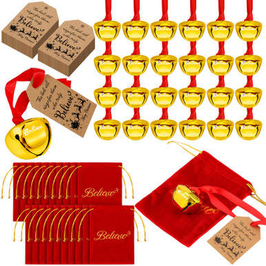 Paterr 12 Sets The Polar Santa Sleigh Bell Gift Reindeer Bell Christmas ...