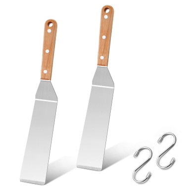 Metal Spatula Set of 2, HaSteeL 12In Long Stainless Steel Griddle ...