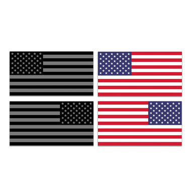 4 Pack | Subdued American USA Flag Stickers | Regular and Inverse ...