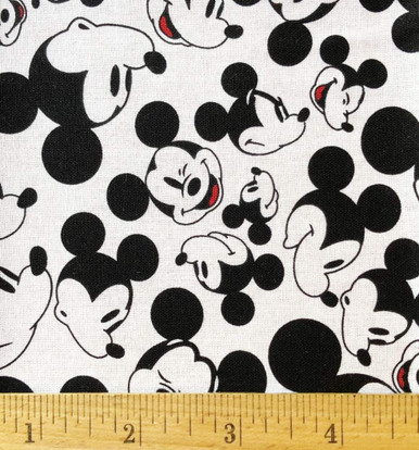 Pack of 2 - Disney Many Faces of Mickey Mouse Cotton Fabric - 18" x 22 ...