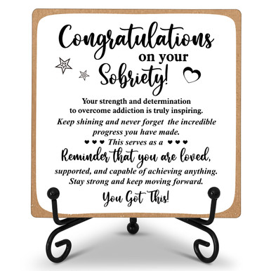 Sobriety Gifts for Women Men, Wooden Plaque with Stand, Recovery Gifts ...