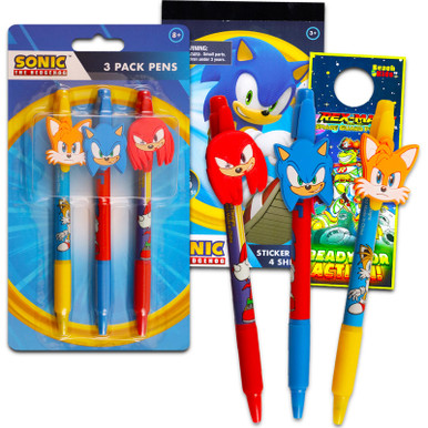 Sonic the Hedgehog Pen Set - 6 Pc Sonic Ballpoint Pens Gift Bundle for ...