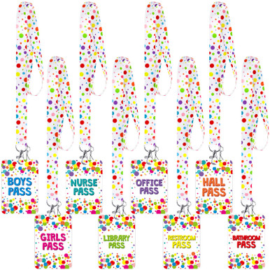 8 Sets Hall Lanyards Passes Classrooms Passes Set Unbreakable Classroom ...