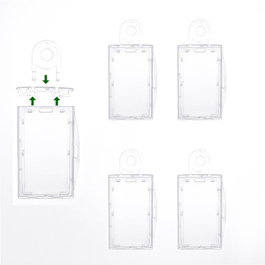 Idenlist Rigid Plastic Frosted Clear Locking ID Badge Card Holder with ...