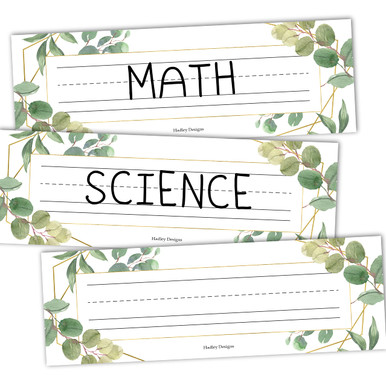 25 Greenery Classroom Name Tags for Classroom Cubbies - Student Desk ...