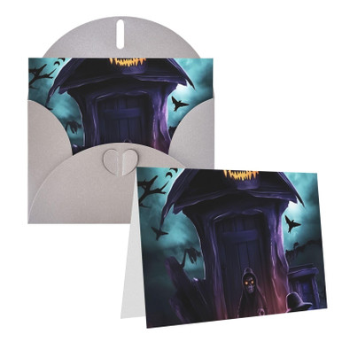 RLDOBOFE Birthday Cards With Envelopes Horror Night Wedding Cards ...