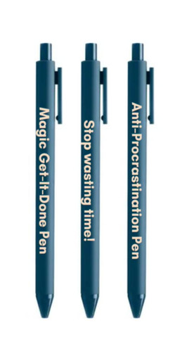 Anti-Procrastination Pen Set | Gel Click Pen Gift Set | 3 Pens in Navy ...