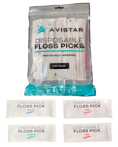 Travel-Ready Dental Floss Picks, 450 Individually Wrapped Flossers Bulk ...