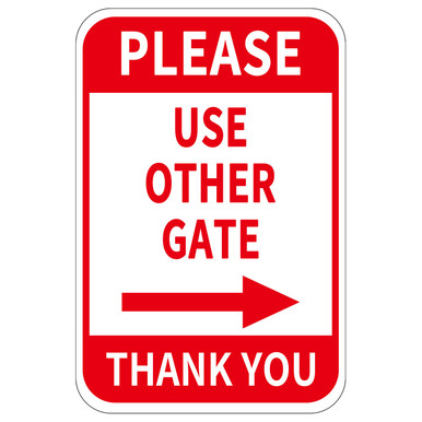 Please Use Other Gate Sign Aluminum 12x8 Inch Right Arrow Metal ...