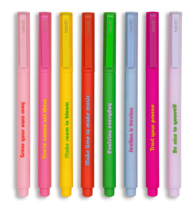 ban.do 8 Count Colored Pens, Fine Tip Pens with Assorted Ink Colors ...