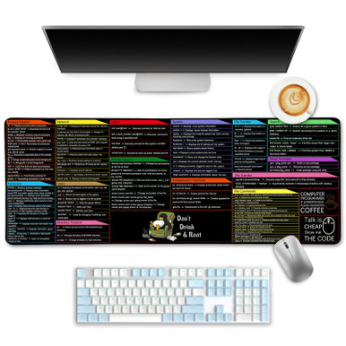 LIMKRIAN Programmer Commands Line Shortcuts Cheat Sheet Desk Mat DEST Pad, Funny Large Mouse pad ...