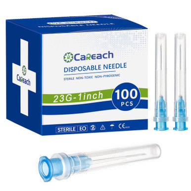 Careach 100pcs 23 Gauge 1 inch Needle, Luer Lock Lab Dispensing Needles ...