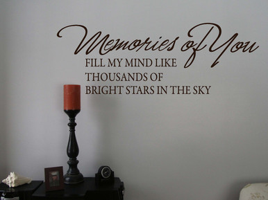 Memories Of You - Memory Wall Decal - In Memory of Decals -In Loving ...