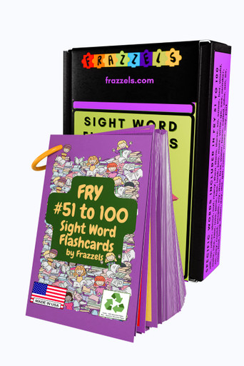 Fry Sight Words Flash Cards 51 to 100 with Pictures for Ages 5 and up ...