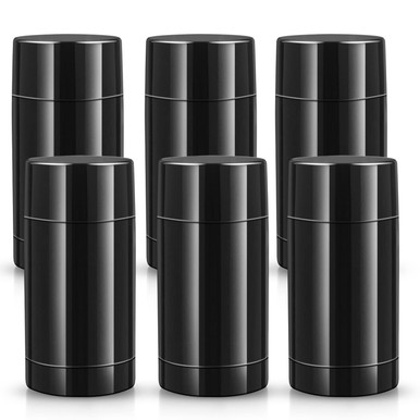 6 Pack 2.5 Oz /75ml Plastic Deodorant Containers,Empty Reusable Round ...