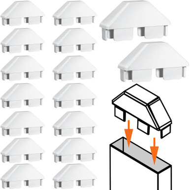 Pelopy White Vinyl Picket Fence Caps 7/8" x 3" Dog Eared Style Vinyl ...