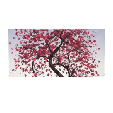 Japanese Cherry Tree Print Holiday Banner Small Personalized Background ...
