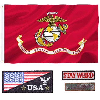 US Marine Corps USMC Flag 3x5 Outdoor Double Sided 3 Layers Heavy Duty ...