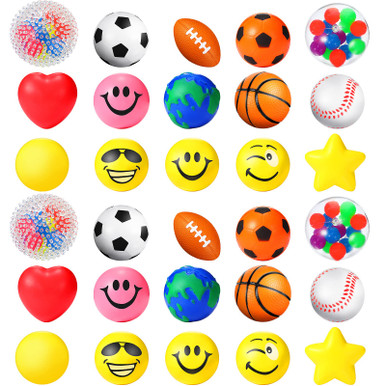 30 Pieces Stress Balls, 2 Inch Stress Smile Balls, Stress Ball Pack ...