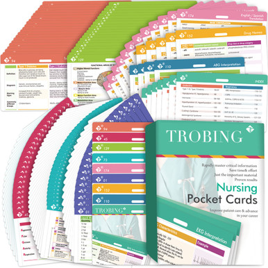 93 Nursing Badge Reference Cards, Trobing Nursing School Essentials Set ...