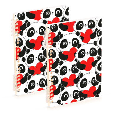 QIDIA Panda Spiral Notebook 60 Sheets 2 Pack Sketchbook, A5 Adjustable ...