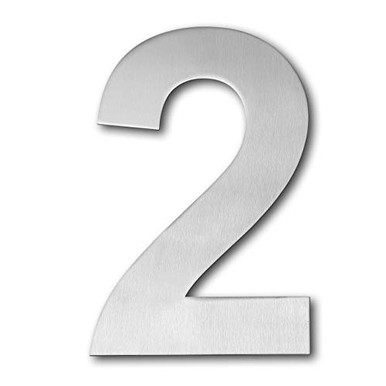 QT Modern House Number - LARGE 8 Inch - Brushed Stainless Steel (Number ...