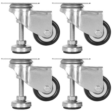 ABuff 2" Leveling Plate Caster Wheels with Adjustable Leveling Foot Pad ...