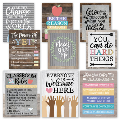 Hadley Designs 9 Farmhouse Classroom Decor Signs, Welcome Sign For ...