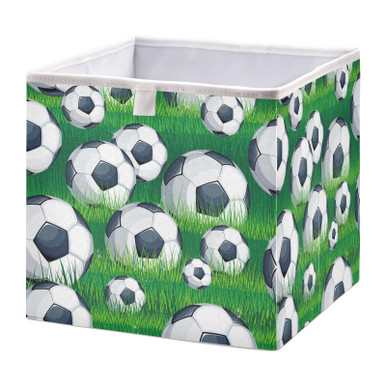 Emelivor Soccer Football Cube Storage Bin Fabric Storage Cubes Foldable ...