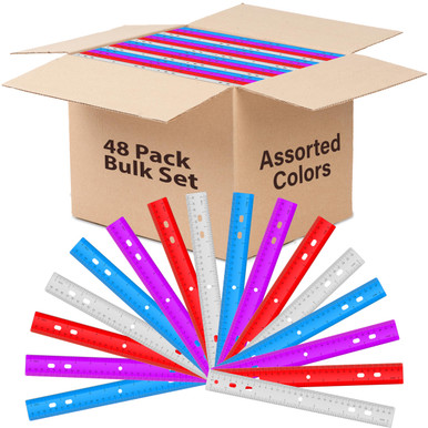 Rulers, Rulers Bulk (48 Bulk Pack), Ruler 12 Inch, Plastic Ruler, Ruler ...