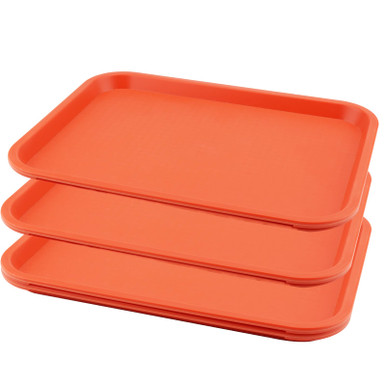 MAHIONG 4 Pack 16 x 12 Inch Orange Fast Food Tray, Large Rectangular ...