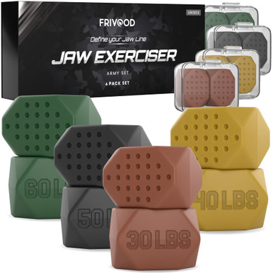 FRIVOOD Jaw Exerciser for Men & Women Jawline Exerciser Set for Defined ...