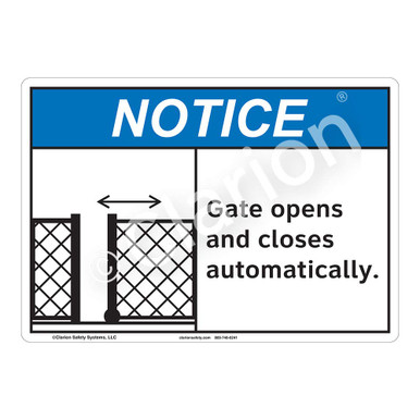 Notice Gate Opens Sign (F1132-)|Plastic 10" X 7" with Corner Mounting ...