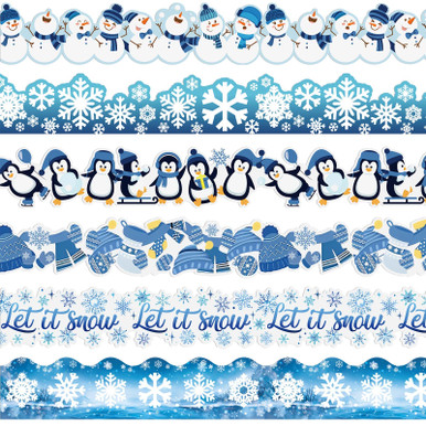 Seajan 6 Pcs 197 ft Winter Bulletin Board Borders Christmas Bulletin ...