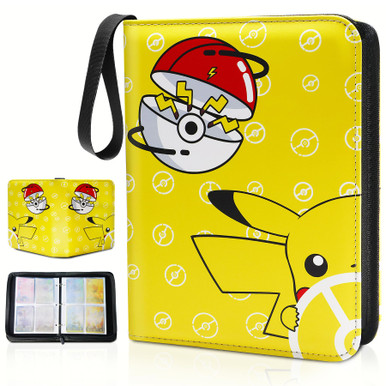 HSXEGIT Card Binder for Pokemon Trading Card Holder 4 Pocket with 55 ...