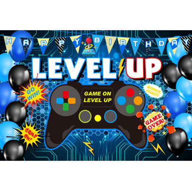 Renaiss 7x5ft Video Game Backdrop Level Up Boys Gaming Photography ...