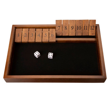 WE Games Shut The Box Game Wooden - 12 Number Flip Tiles with Walnut ...