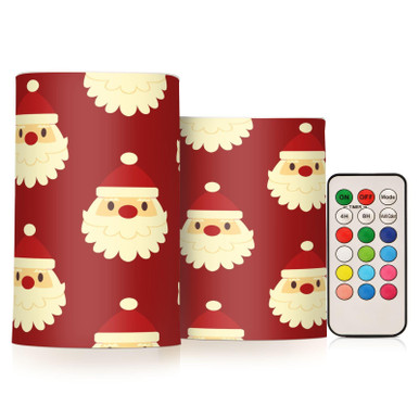 Christmas Santa Claus Red Flameless Candles Battery Operated Candles ...