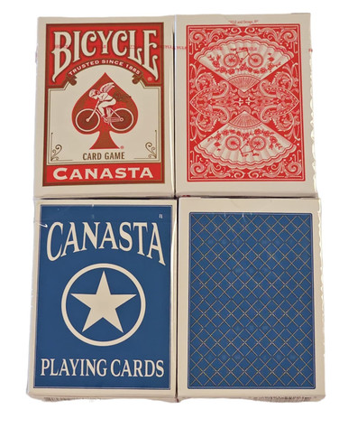 4 Deck Set Bicycle Canasta Playing Cards 2 Red & 2 Blue ...