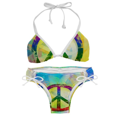 Womens Swimsuits Bikini Two Piece Sets, Bathing Suit, Love and Peace ...