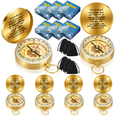 Ceenna 6 Set Engraved Compass, Trust in The Lord -Proverbs 3: 5-6 ...