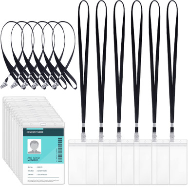 50 Pcs Extra Large Badge Holders with Lanyards Credential Passport ...